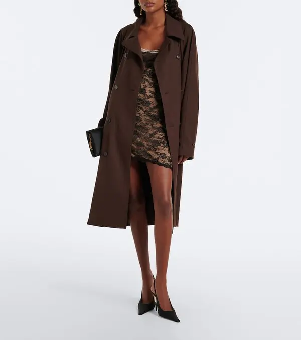 Saint Laurent Double-breasted Wool Trench Coat
