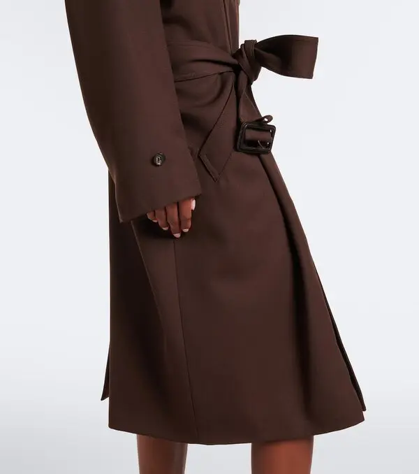 Saint Laurent Double-breasted Wool Trench Coat