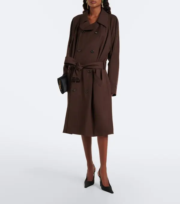 Saint Laurent Double-breasted Wool Trench Coat