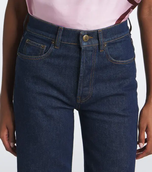 La DoubleJ Cropped Printed Flared Jeans