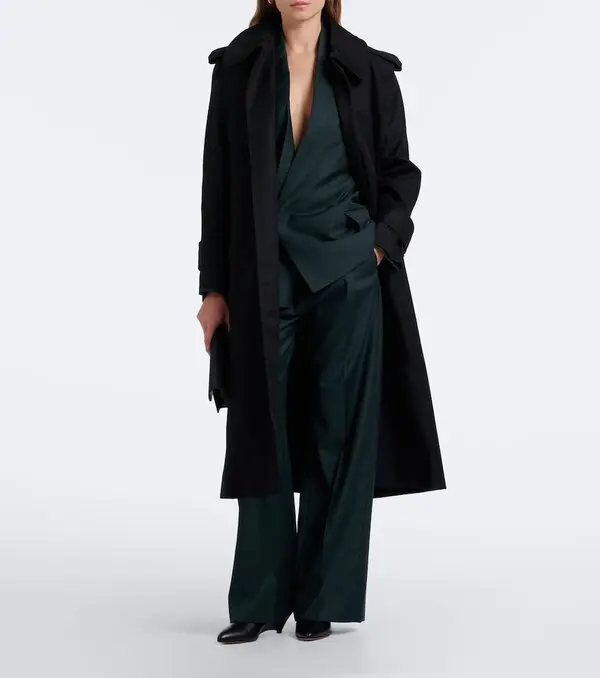 Victoria Beckham Philippa Virgin Wool Twill Trench Coat