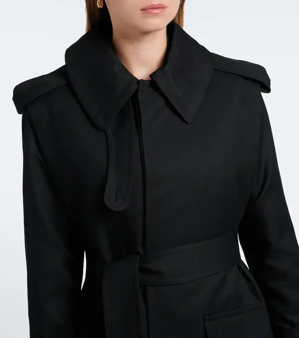 Victoria Beckham Philippa Virgin Wool Twill Trench Coat