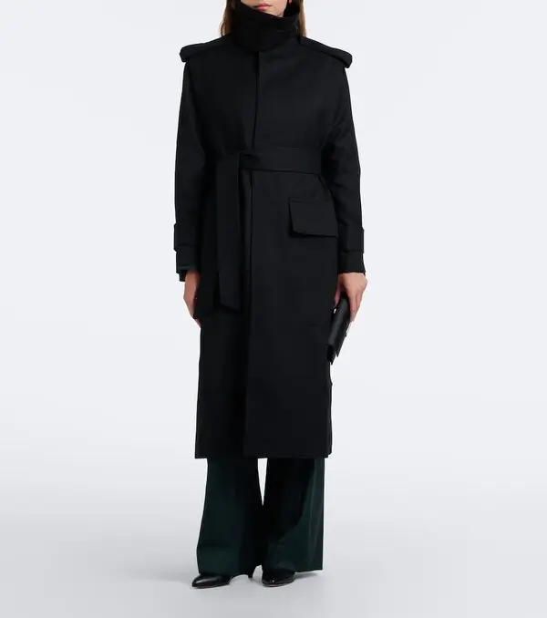 Victoria Beckham Philippa Virgin Wool Twill Trench Coat