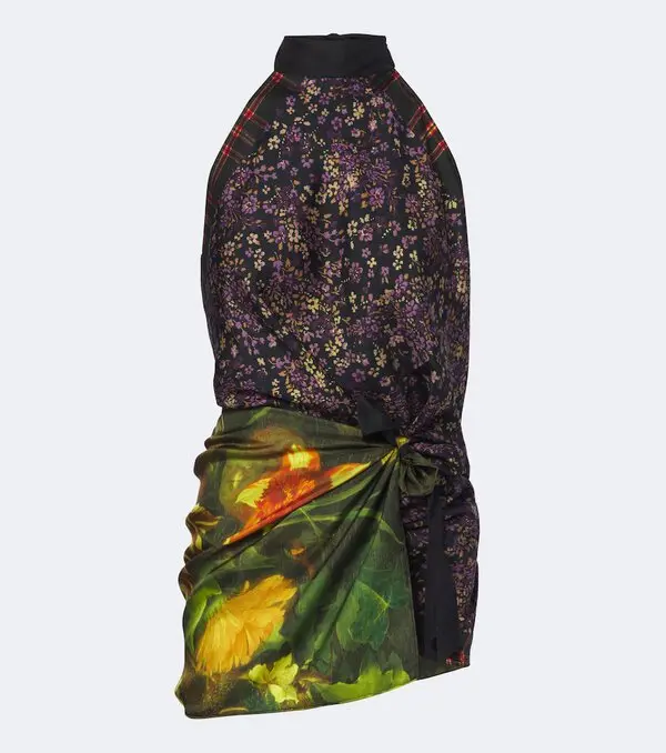 Dries Van Noten Floral Silk Halterneck Top - Multicoloured