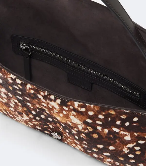 Staud Animal-printed Calf Hair Shoulder Bag