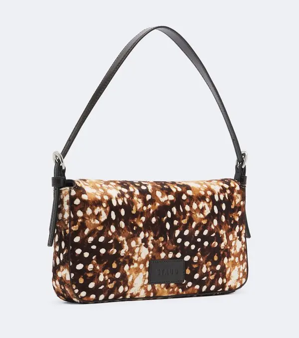 Staud Animal-printed Calf Hair Shoulder Bag