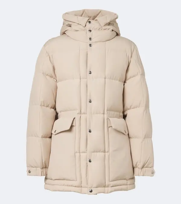 Moncler Silmara Hooded Down Jacket - Beige
