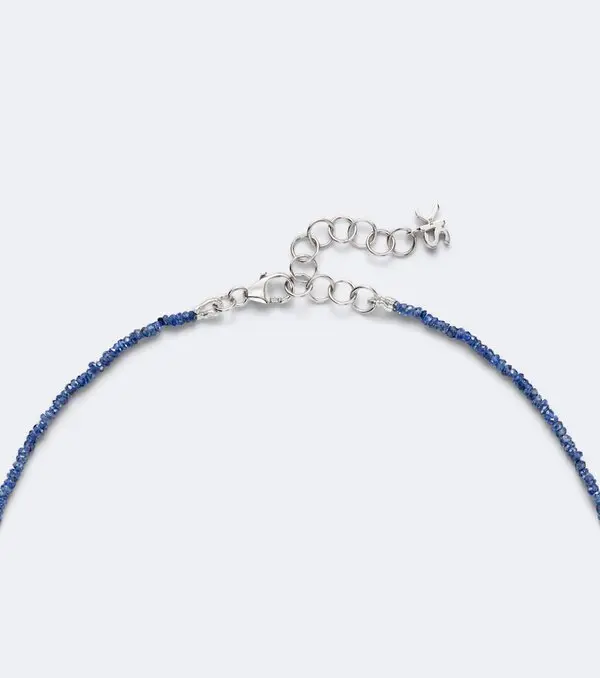 SUZANNE KALAN Infinite 18kt White Beaded Necklace With Sapphires And Diamonds