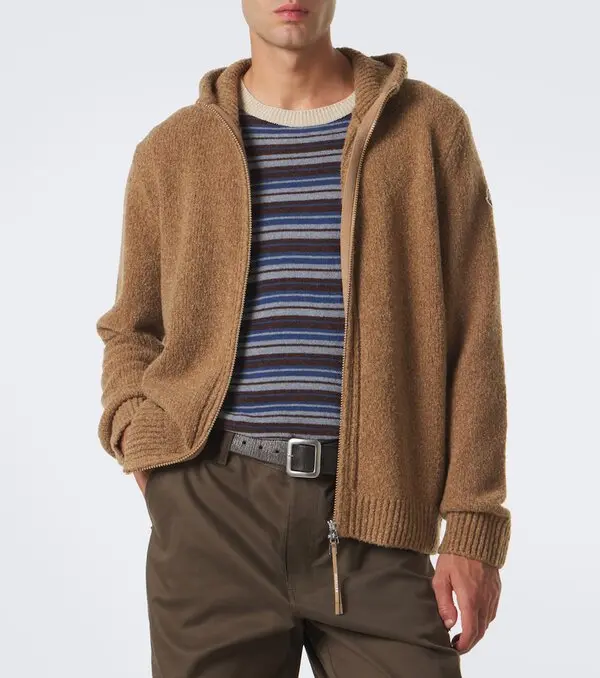 Moncler Bouclé Wool-blend Zip-up Hoodie