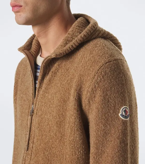 Moncler Bouclé Wool-blend Zip-up Hoodie