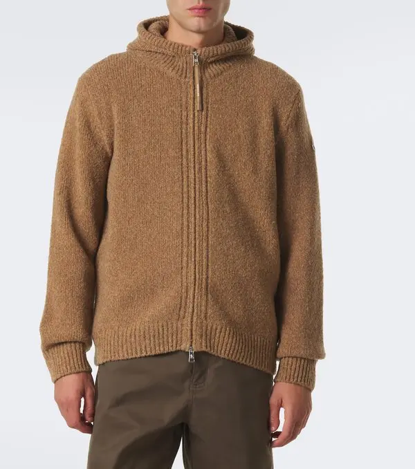 Moncler Bouclé Wool-blend Zip-up Hoodie