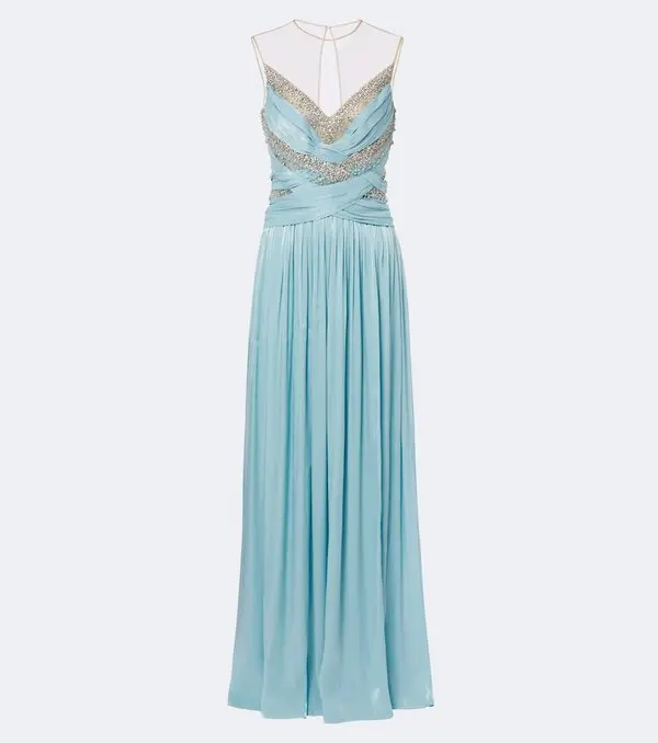 Costarellos Branka Embellished Georgette Gown