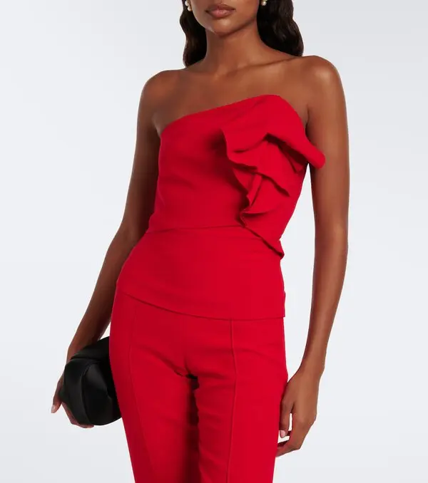 Roland Mouret Ruffled Wool And Silk Cady Corset