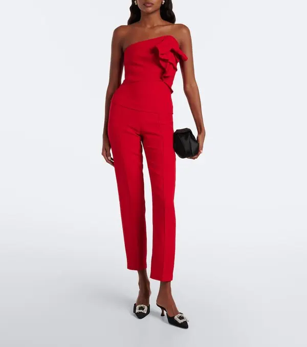 Roland Mouret Ruffled Wool And Silk Cady Corset