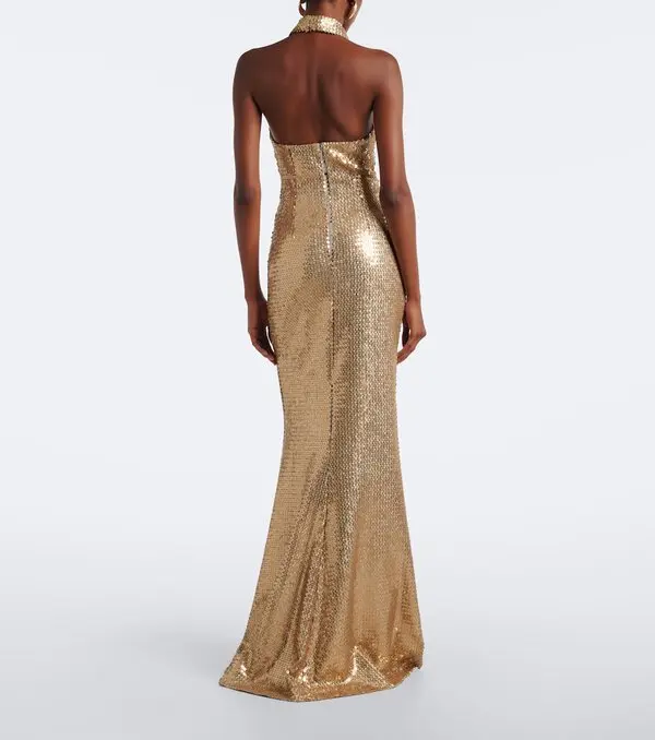 Elie Saab Sequined Halterneck Gown