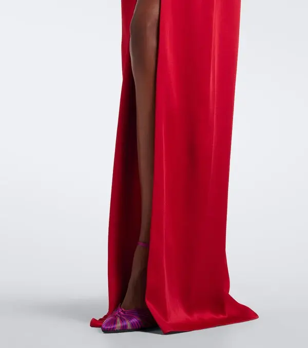 Elie Saab Draped Halterneck Satin Gown