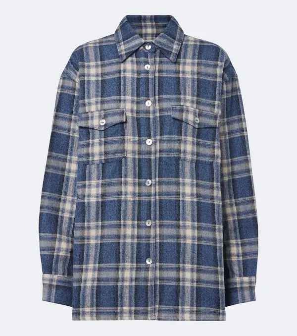 Citizens Of Humanity Vintage Plaid Cotton Flannel Shirt - Blue