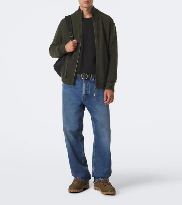 Moncler Wool And Cashmere Zip-up Cardigan