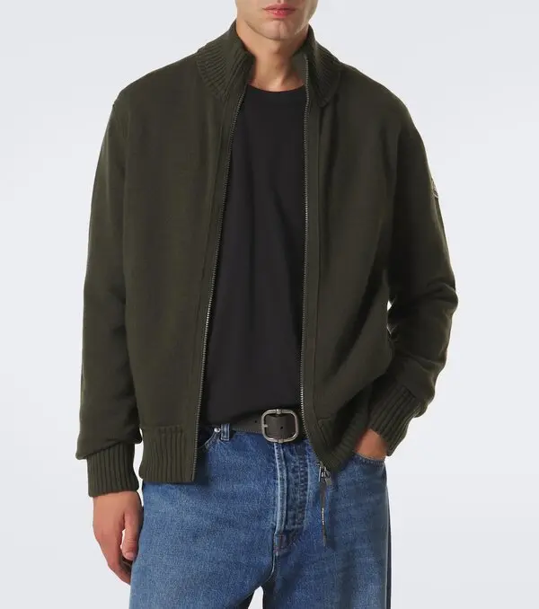Moncler Wool And Cashmere Zip-up Cardigan
