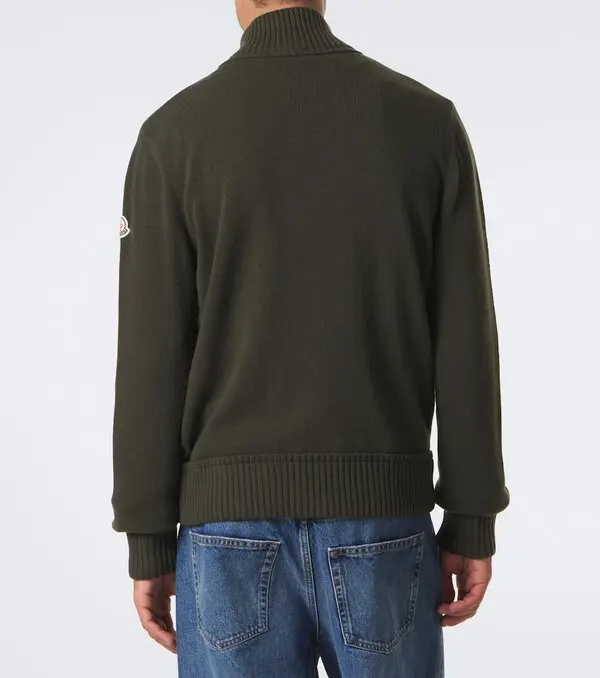 Moncler Wool And Cashmere Zip-up Cardigan