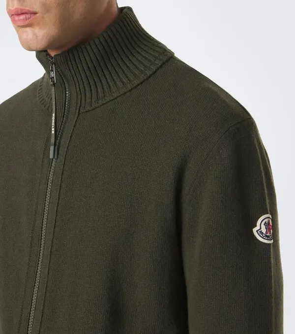 Moncler Wool And Cashmere Zip-up Cardigan