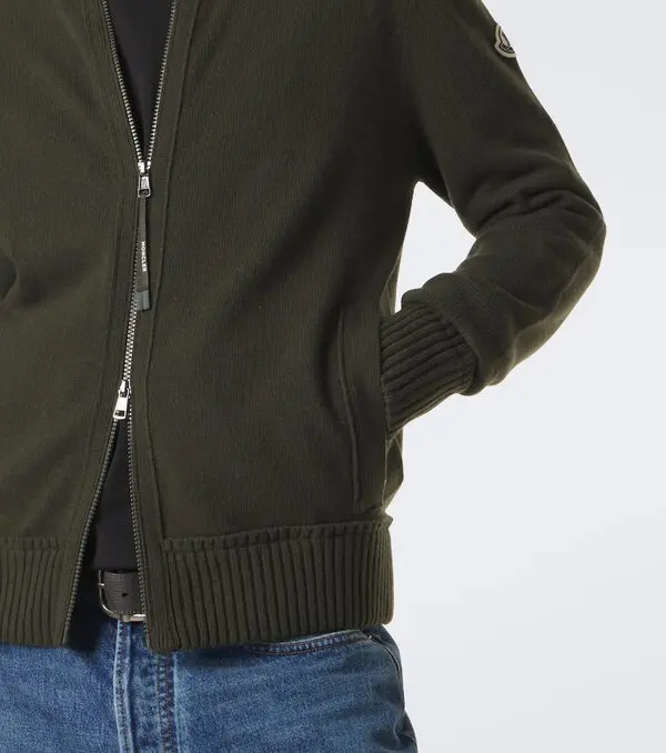 Moncler Wool And Cashmere Zip-up Cardigan