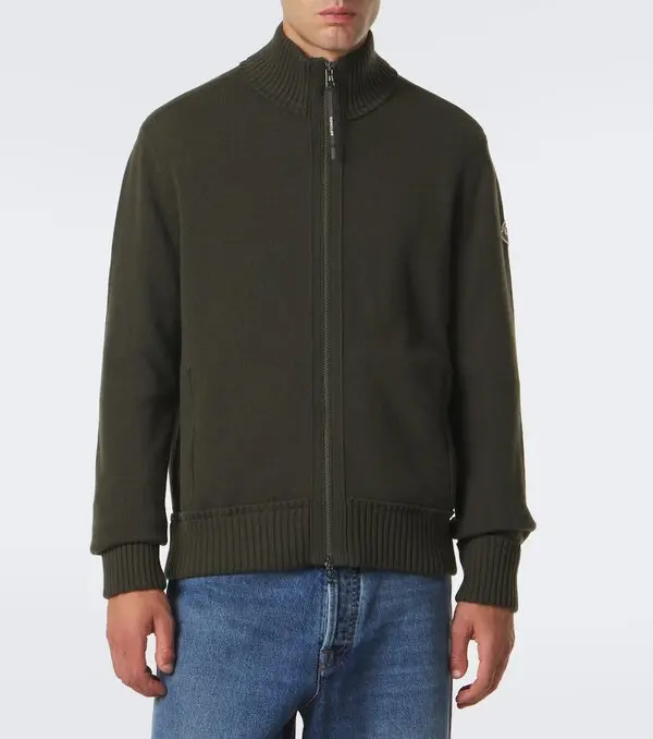 Moncler Wool And Cashmere Zip-up Cardigan