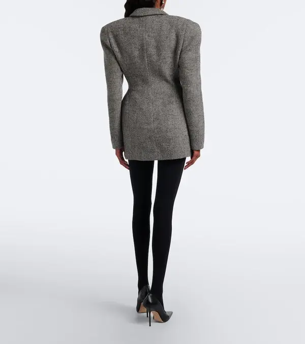Magda Butrym Herringbone Wool-blend Blazer Dress