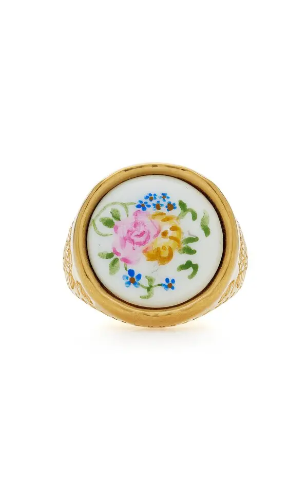 Chloé Enamel Brass Signet Ring