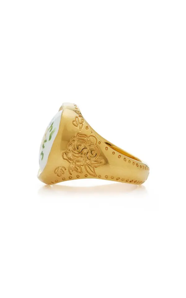 Chloé Enamel Brass Signet Ring