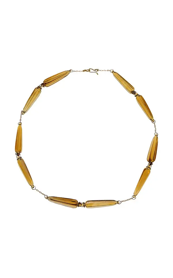 TEN THOUSAND THINGS 18k Green Gold Citrine Ancient Roman Link Necklace