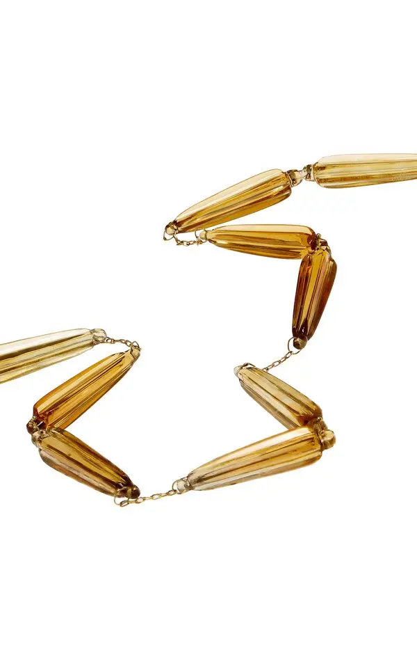 TEN THOUSAND THINGS 18k Green Gold Citrine Ancient Roman Link Necklace