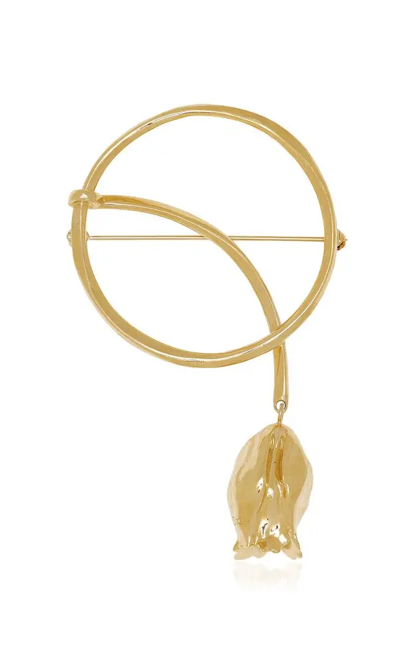 Chloé Bloomcraft Brass Brooch - Gold