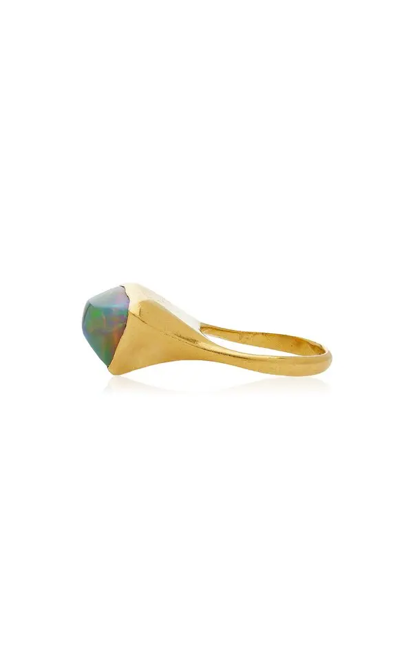 TEN THOUSAND THINGS 22k Yellow Gold Triangular Opal Pyramid Ring