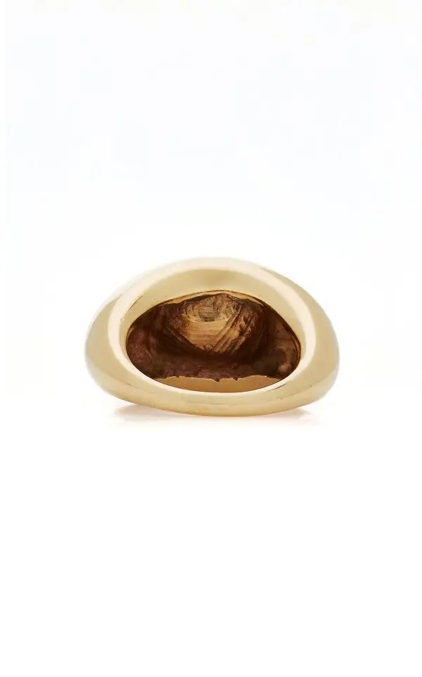 TEN THOUSAND THINGS 10k Yellow Emerald Cigar Band Ring