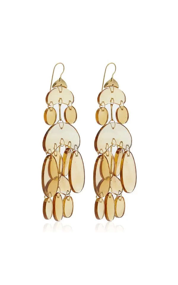 TEN THOUSAND THINGS 18k Green Gold Citrine Large Cut Stone Chandelier