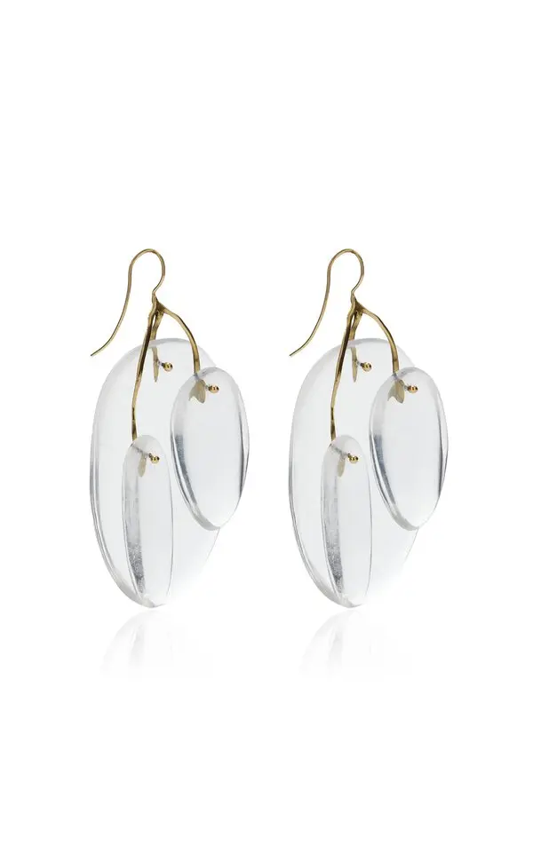 TEN THOUSAND THINGS 18k Green Gold Crystal Mobile Earrings