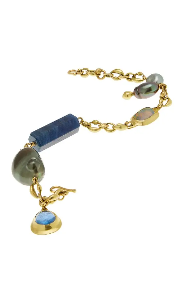 TEN THOUSAND THINGS 18k Green Gold Sapphire Charm Bracelet