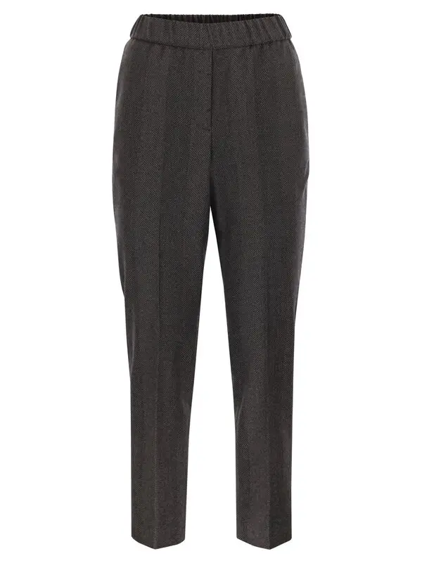 Peserico Stretch Virgin Wool Trousers - Multicolor