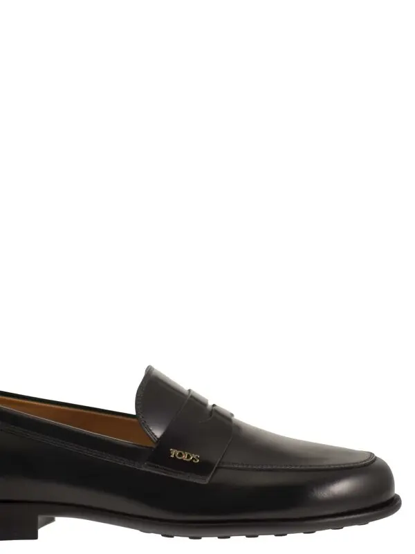 TOD'S Calfskin Leather Loafers With Logo Detail
