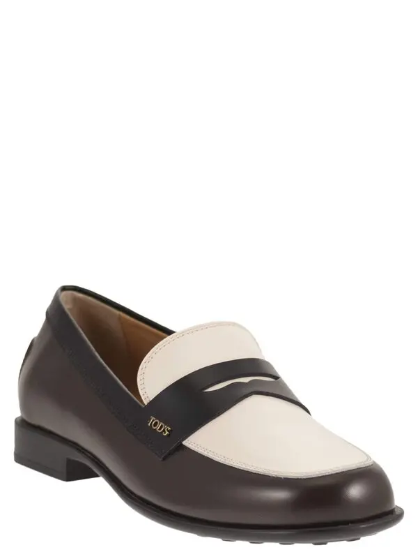 TOD'S Two-tone Calfskin Leather Loafers - Multicolor