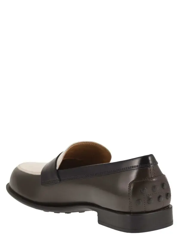 TOD'S Two-tone Calfskin Leather Loafers - Multicolor