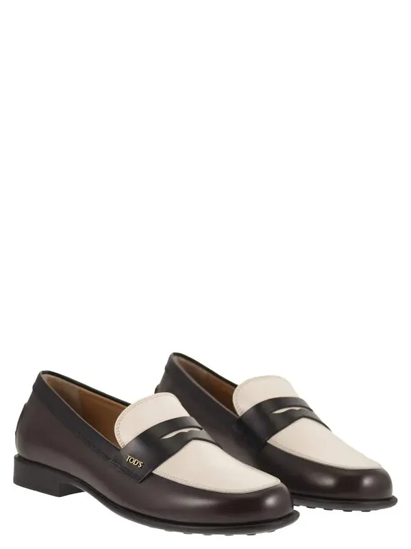 TOD'S Two-tone Calfskin Leather Loafers - Multicolor