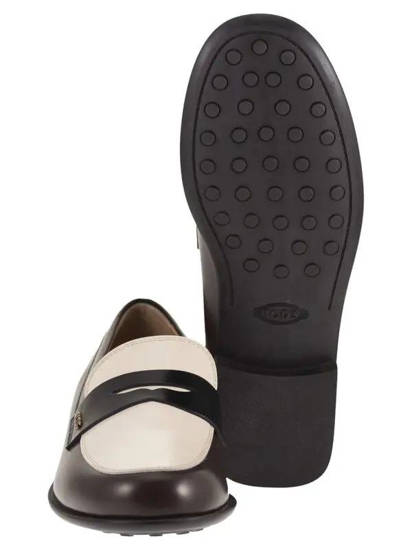 TOD'S Two-tone Calfskin Leather Loafers - Multicolor