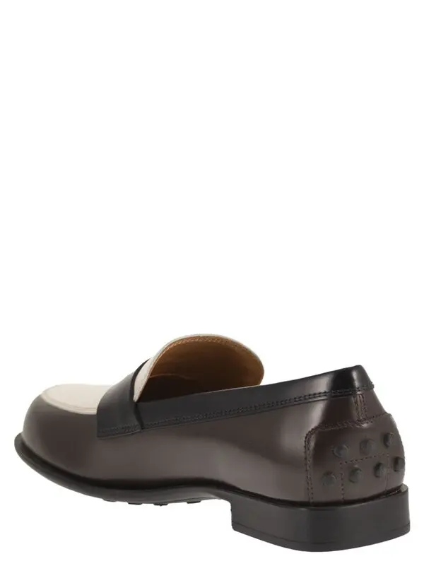 TOD'S Two-tone Calfskin Leather Loafers - Multicolor