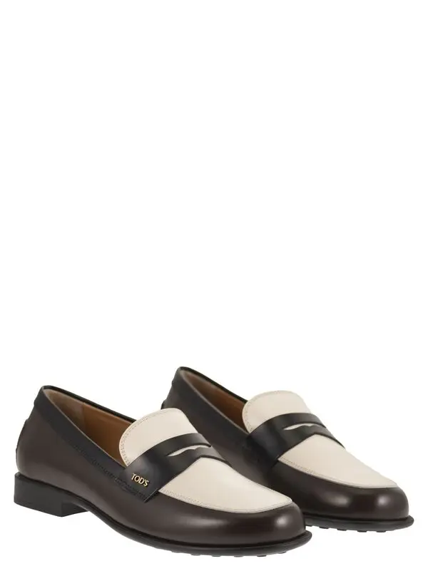 TOD'S Two-tone Calfskin Leather Loafers - Multicolor