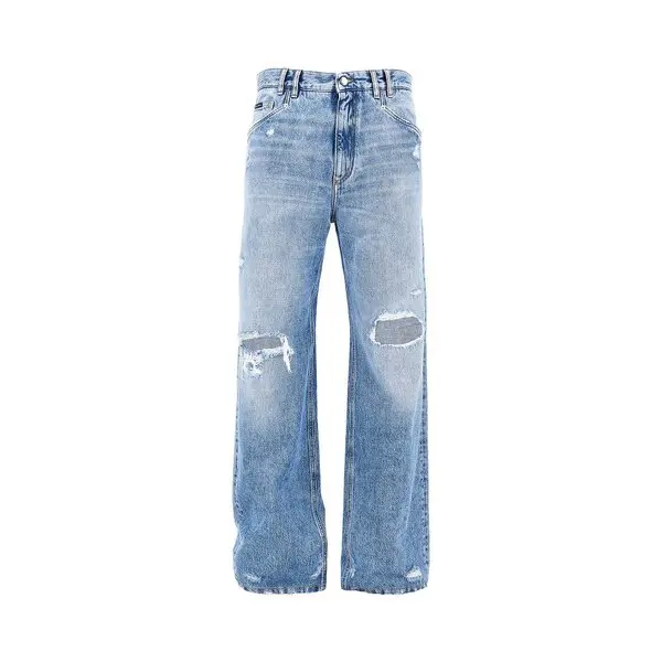 Dolce & Gabbana Distressed Denim Over Pants - Blue