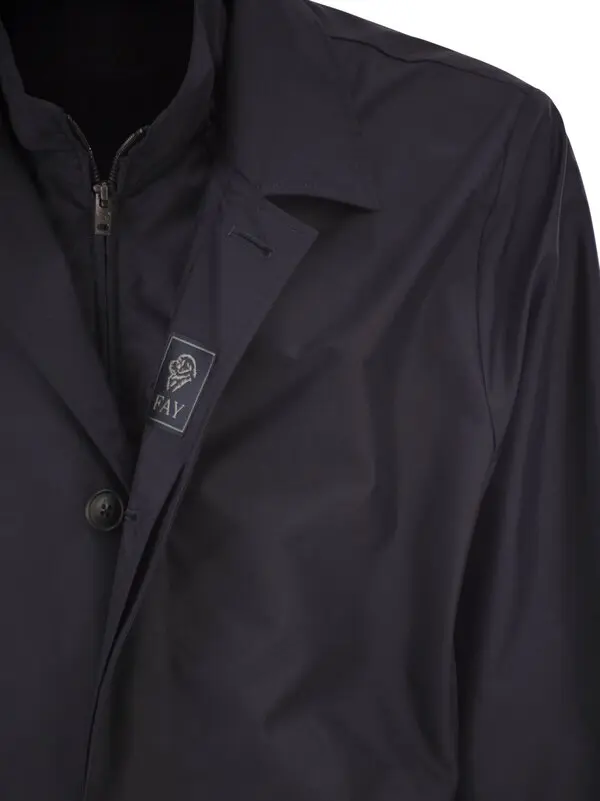FAY Morning Coat In Water-repellent Technical Poplin