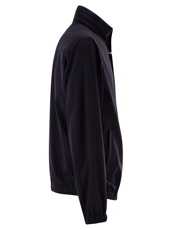 FAY Short Travel Bomber Jacket In Stretch Nylon