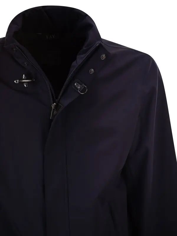 FAY Short Travel Bomber Jacket In Stretch Nylon
